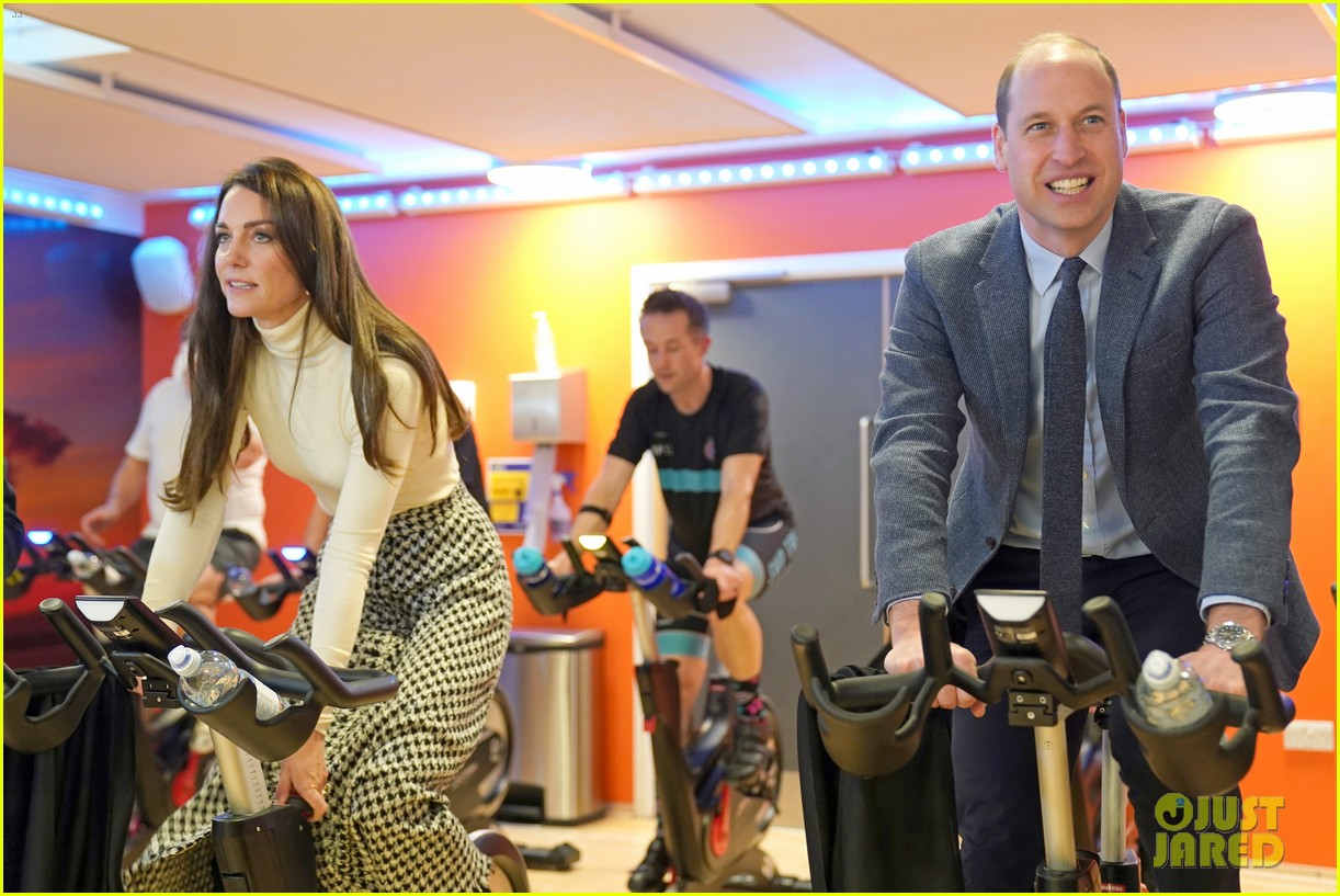 Kate Middleton Wins a Spin Bike Contest While Wearing a Skirt & Heels ...
