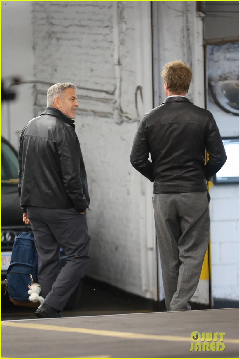 Brad Pitt & George Clooney Film Late-Night Scenes for 'Wolves' Thriller ...