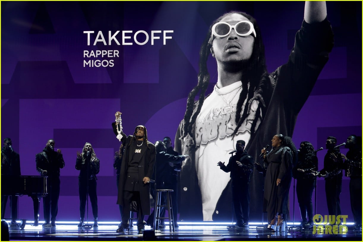 Quavo Raises Takeoff's Chain During 'In Memoriam' Tribute at Grammys ...
