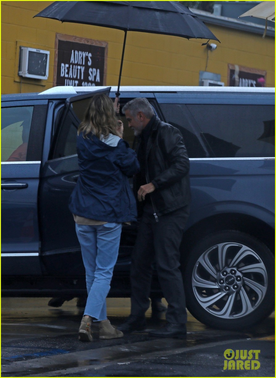 Brad Pitt & George Clooney Arrive on Set to Continue Filming 'Wolves ...