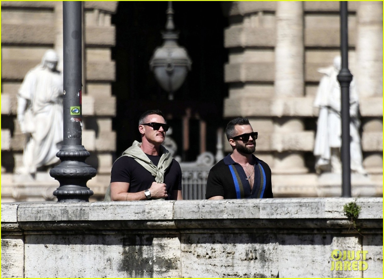 Luke Evans Spotted Sightseeing in Rome with Boyfriend Fran Tomas ...