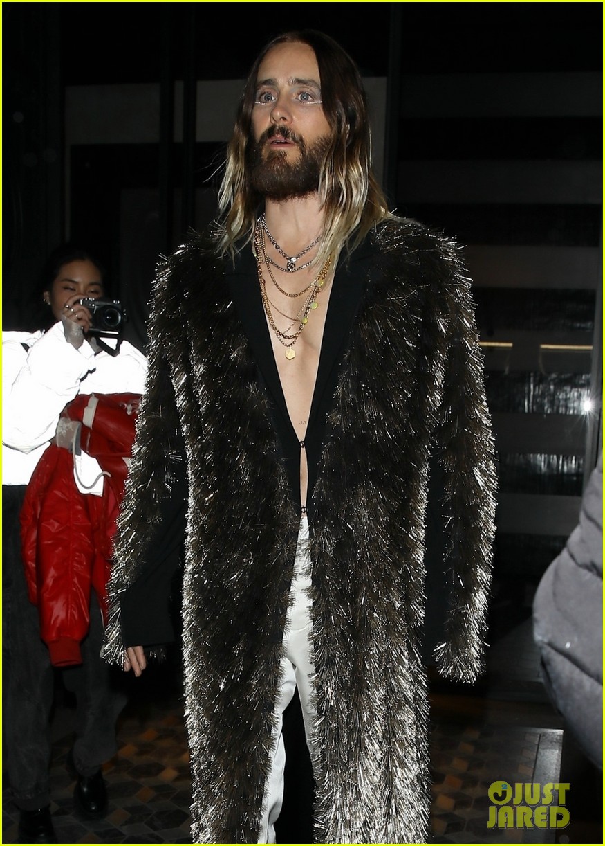 Jared Leto Sports Metallic Eye Makeup to Acne Studios Fashion Show in ...