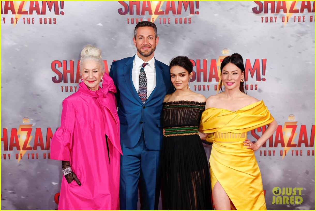 Zachary Levi Joins Helen Mirren, Rachel Zegler, & Lucy Liu at 'Shazam! Fury of the Gods ...