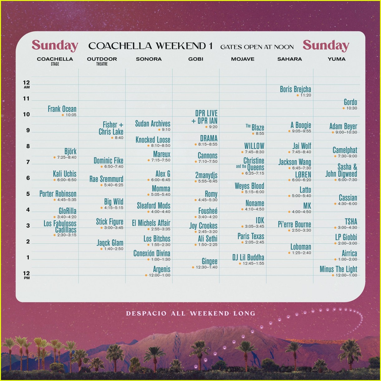 Coachella Set Times 2023 - See What Time Bad Bunny, Blackpink, Frank Ocean & More Are Performing ...