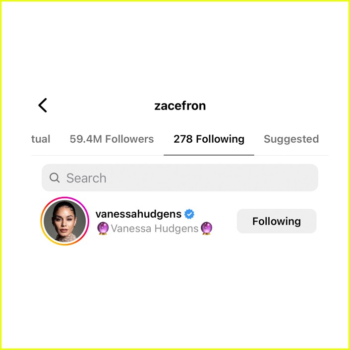 Zac Efron Follows Ex Girlfriend Vanessa Hudgens on Instagram: Photo ...