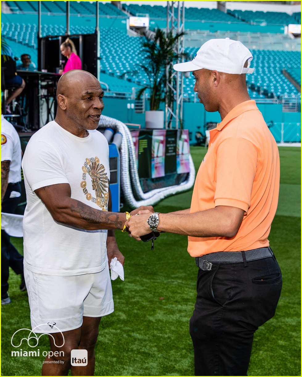 Mike Tyson Comes Out to Watch Tennis Semifinalists Elena Rybakina & Petra Kvitova at Miami Open ...