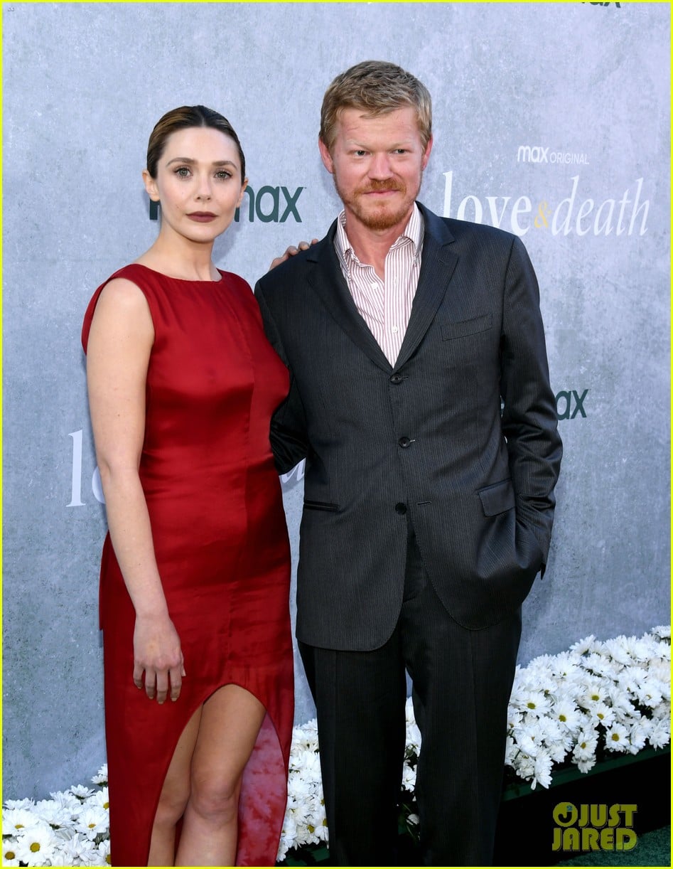 Elizabeth Olsen Goes Ravishing in Red for 'Love & Death' Premiere with Co-Star Jesse Plemons ...