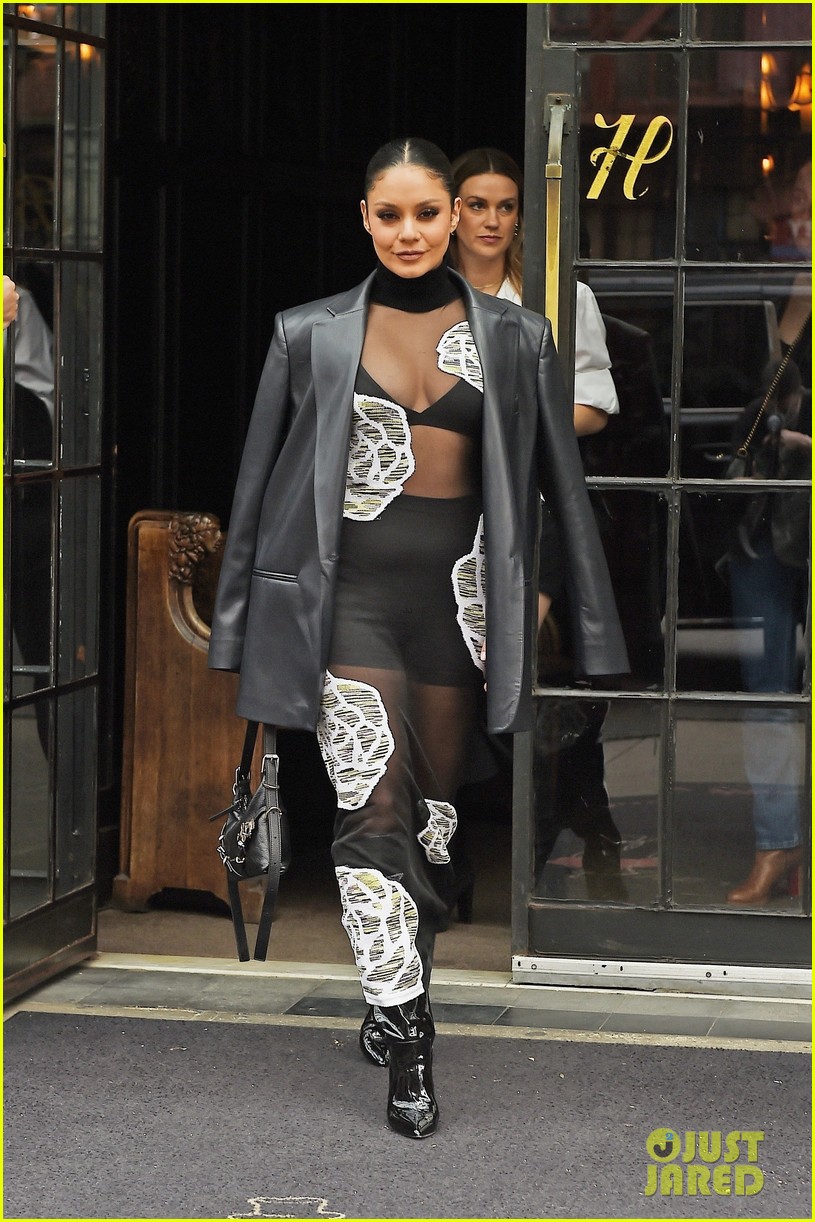 Vanessa Hudgens Wears Biker Shorts With Sheer Dress To Promote Tubi's ...