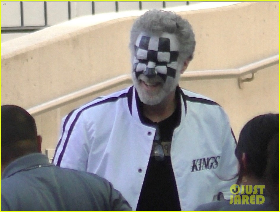 Will Ferrell Paints Black & White Checkerboard On His Face To Support ...