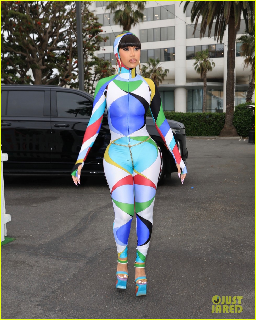 Cardi B Shows Off Her Curves In Vibrant, Figure-Hugging Bodysuit at ...