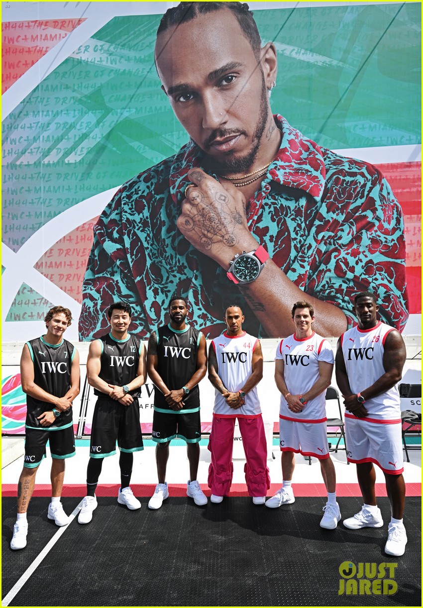 F1 Driver Lewis Hamilton Takes Part in Free Throw Basketball Challenge ...