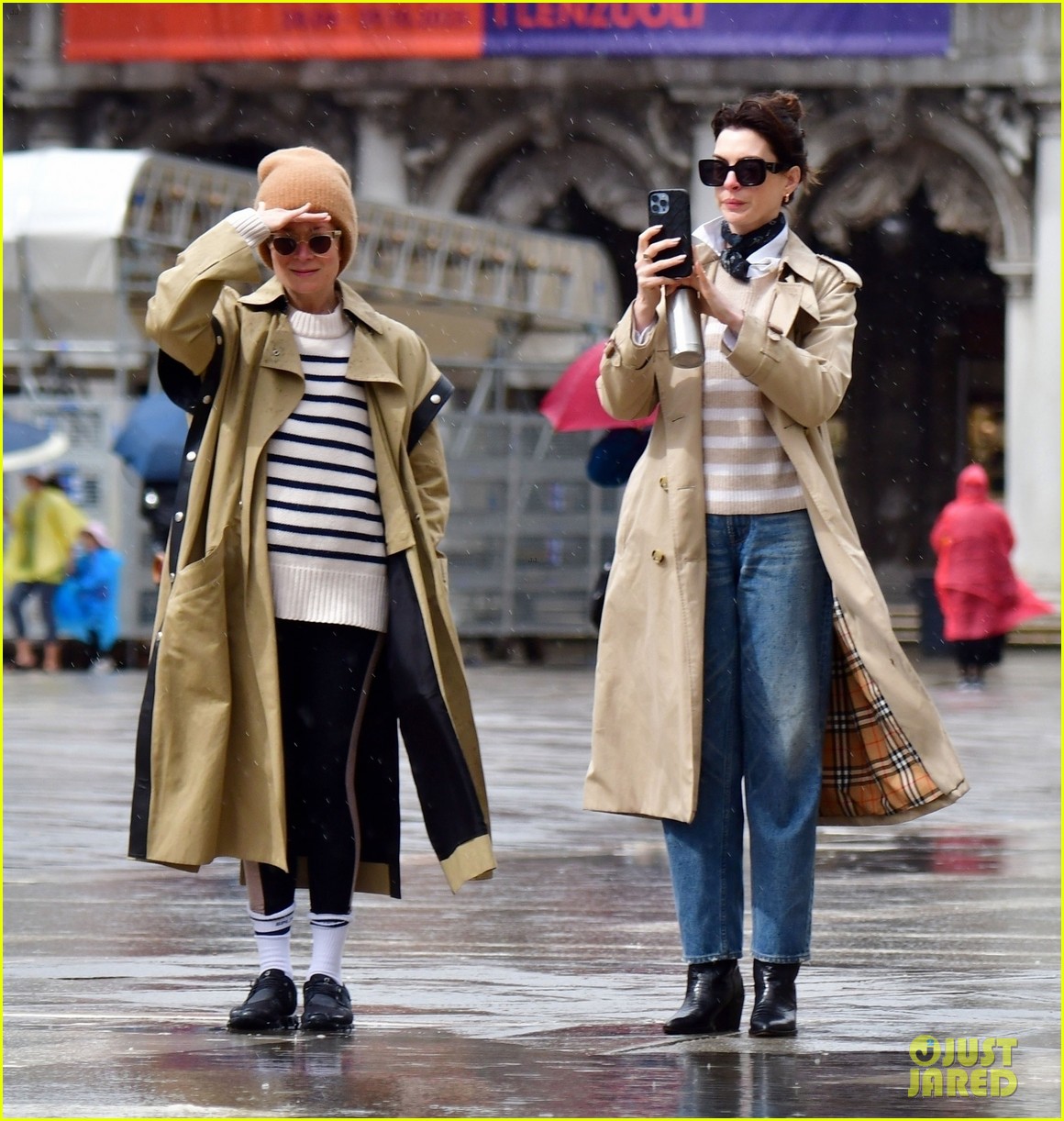 Anne Hathaway Wears Matching Outfits with Stylist Erin Walsh While ...