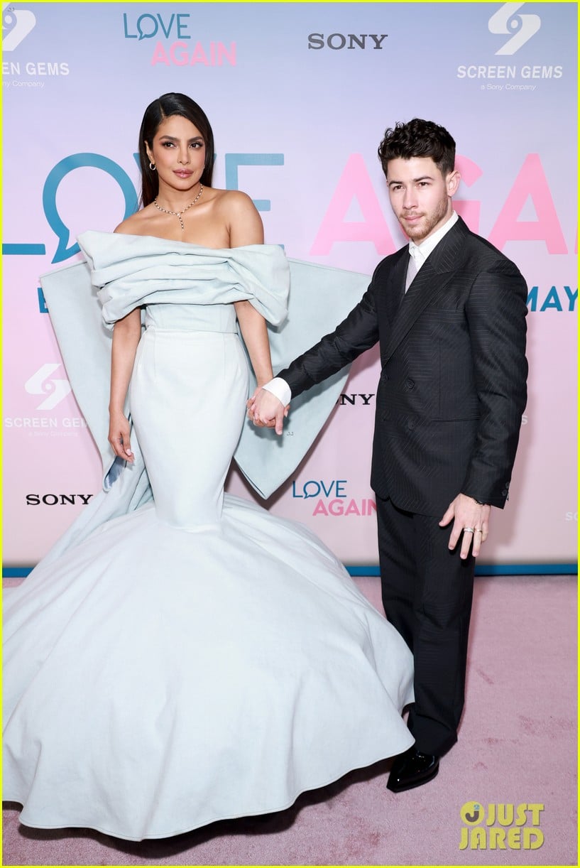 Priyanka Chopra Wows With Dramatic Powder Blue Gown at 'Love Again' Premiere With Sam Heughan ...