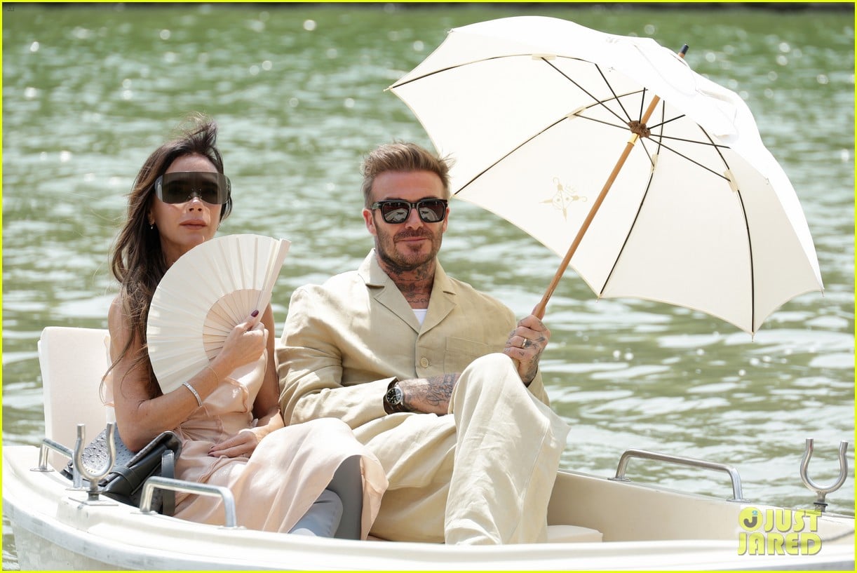 Victoria & David Beckham Take A Row Boat To Watch Jacquemus' Fashion ...