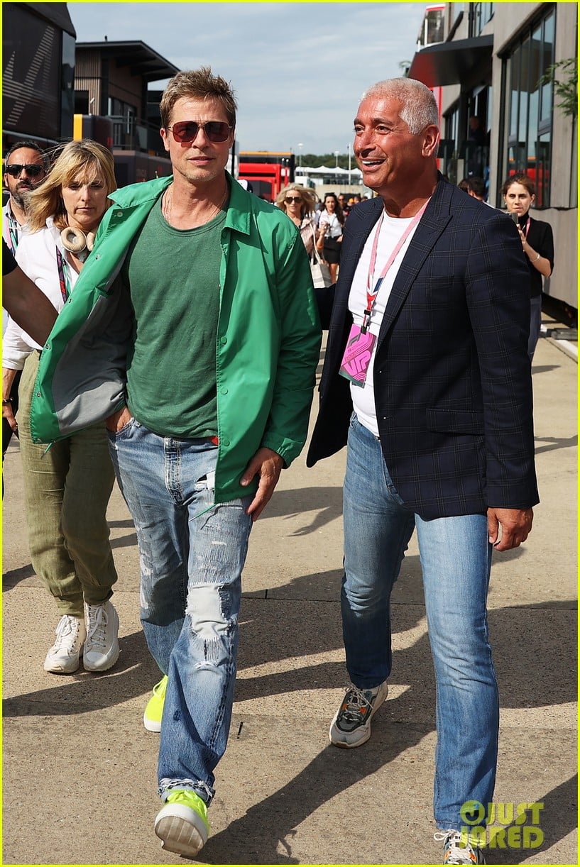 Brad Pitt Spends Another Day at F1 Grand Prix of Great Britain As ...