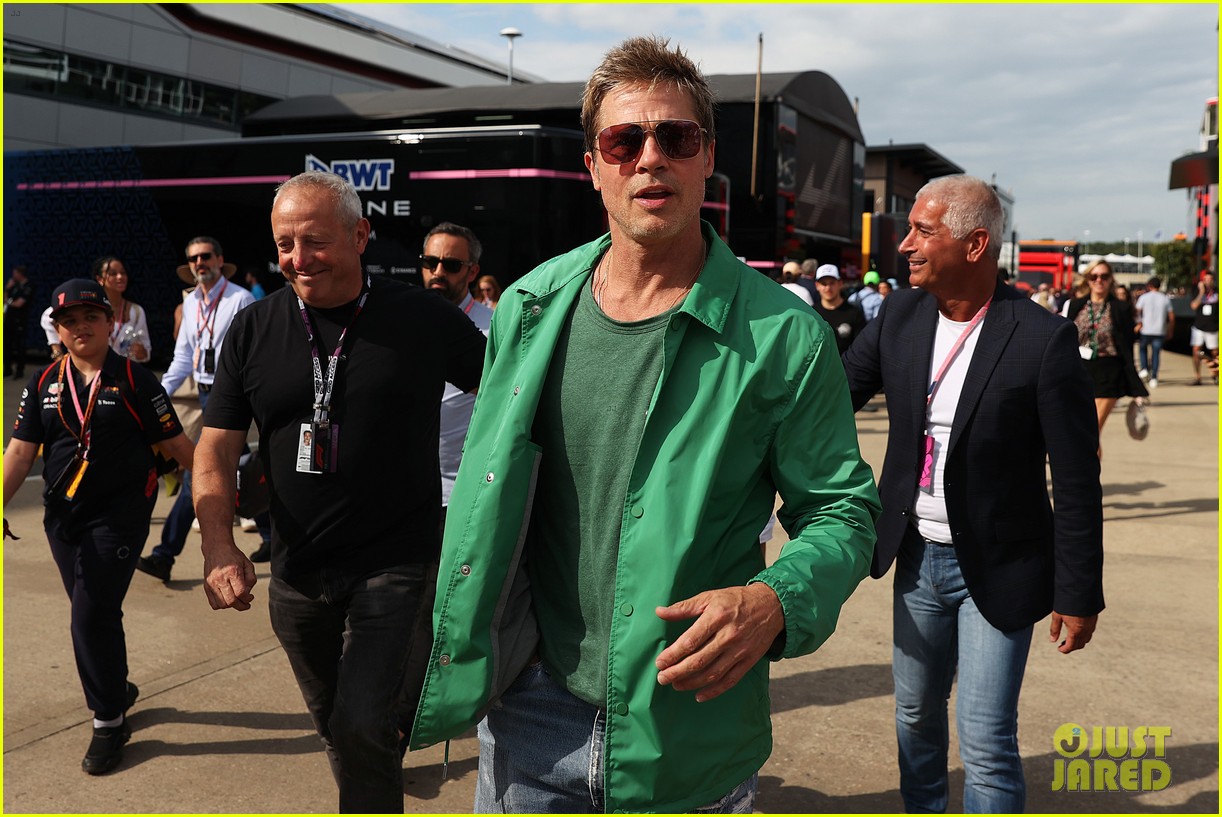 Brad Pitt Spends Another Day at F1 Grand Prix of Great Britain As ...