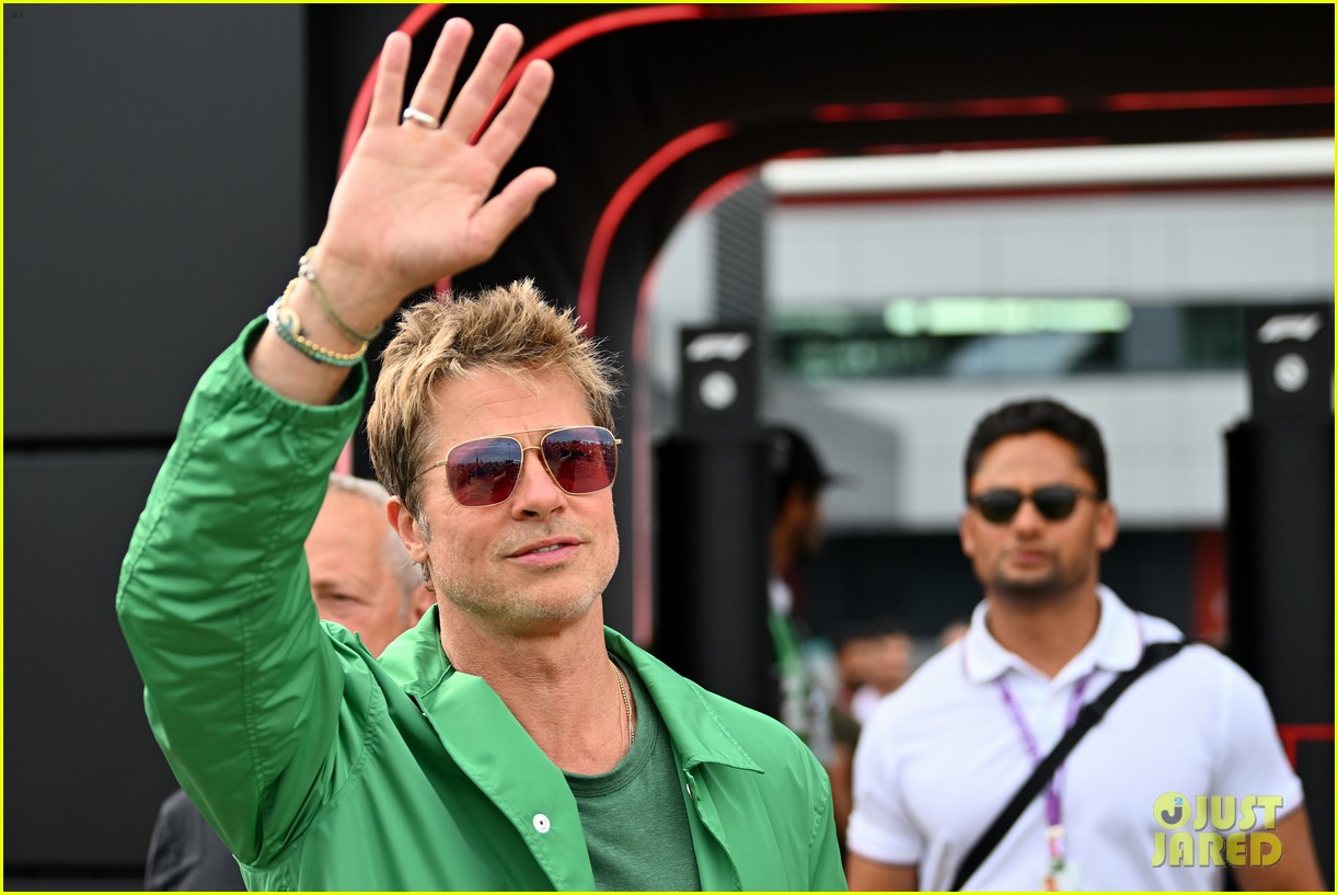 The Exact Green Jacket Brad Pitt Wore to F1 Grand Prix Is 68% Off Right ...