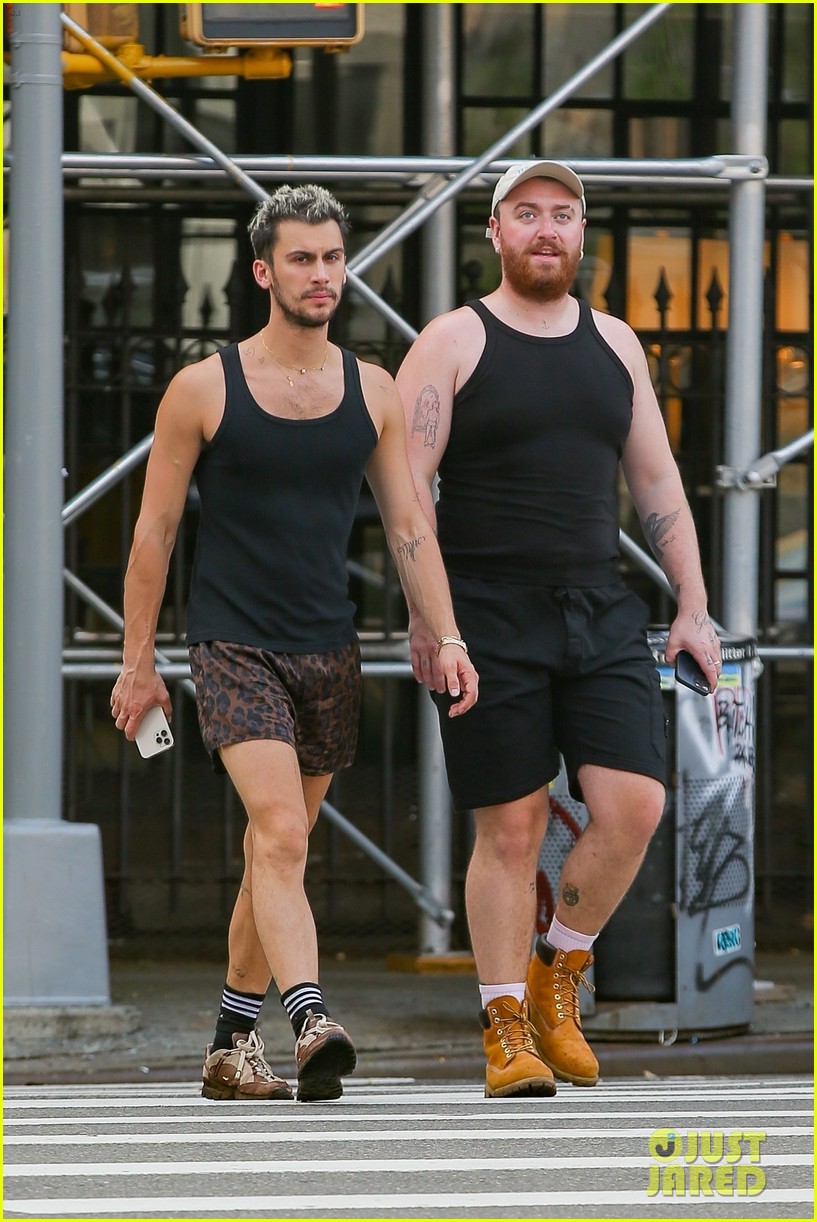 Sam Smith & Partner Christian Cowan Match In Black Tanks While Out in ...