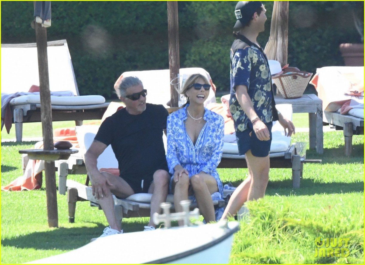 Sylvester Stallone & Wife Jennifer Flavin Cool Down in a Pool in Porto Cervo: Photo 4955314 ...
