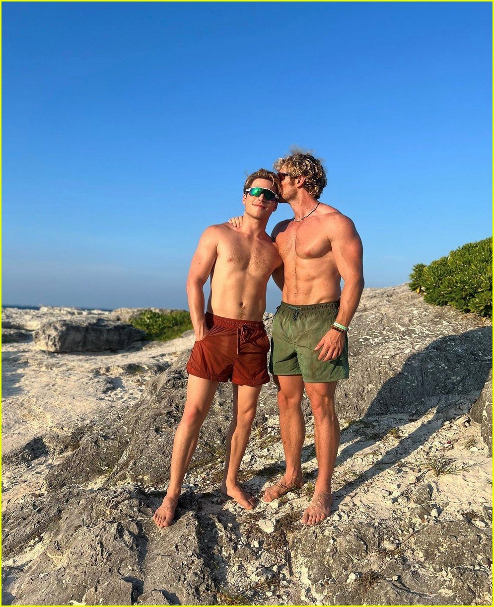 New Couple Froy Gutierrez & Zane Phillips Go Instagram Official, Share Kisses in Shirtless Beach ...