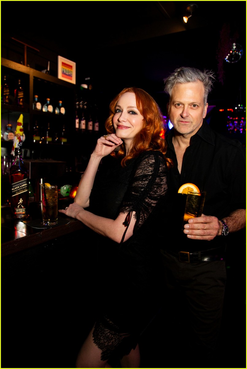 Christina Hendricks Helps Fiance George Bianchini Celebrate His ...
