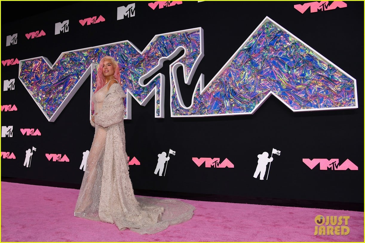 Karol G Wears Totally Sheer Dress on MTV VMAs 2023 Red Carpet Ahead of ...