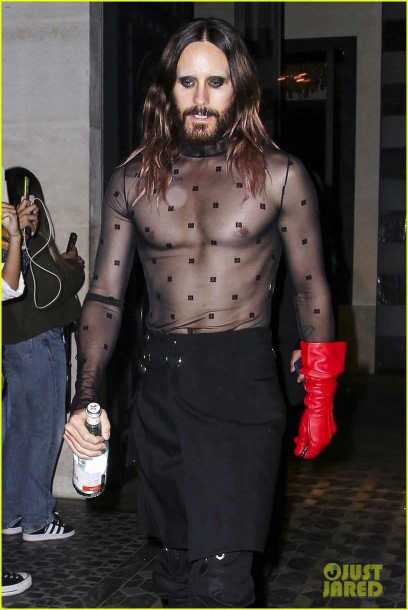 Jared Leto Shows Off Unique Style at Paris Fashion Week in a Sheer Top ...