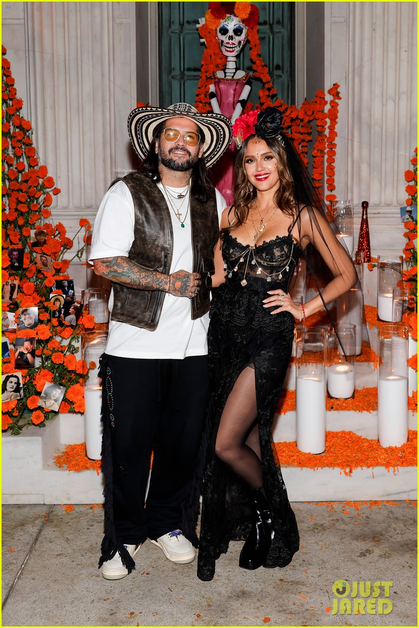 Jessica Alba Dresses Festively for Dia de Muertos Party Thrown By ...