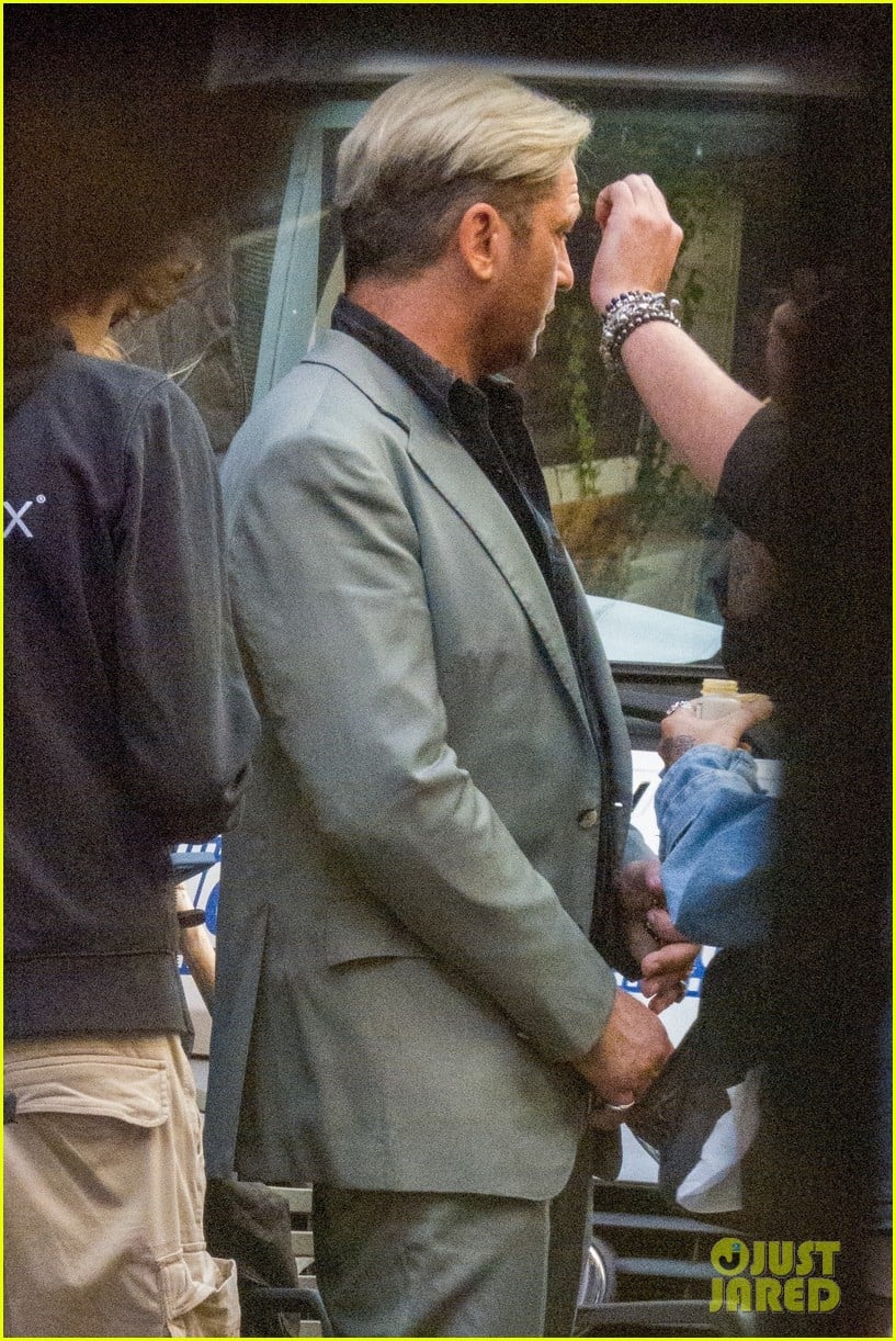 Gerard Butler Spotted With Blond Hair While Filming New Movie with ...