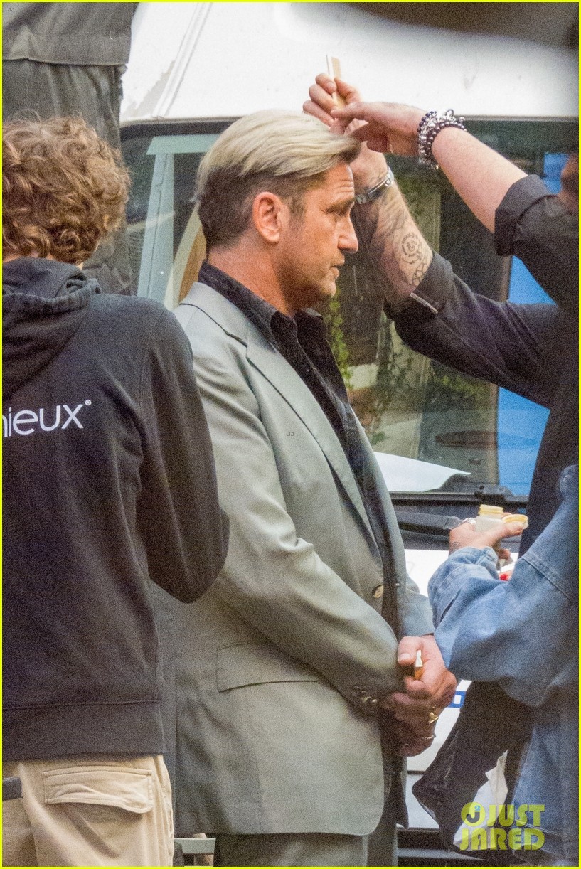 Gerard Butler Spotted With Blond Hair While Filming New Movie with ...