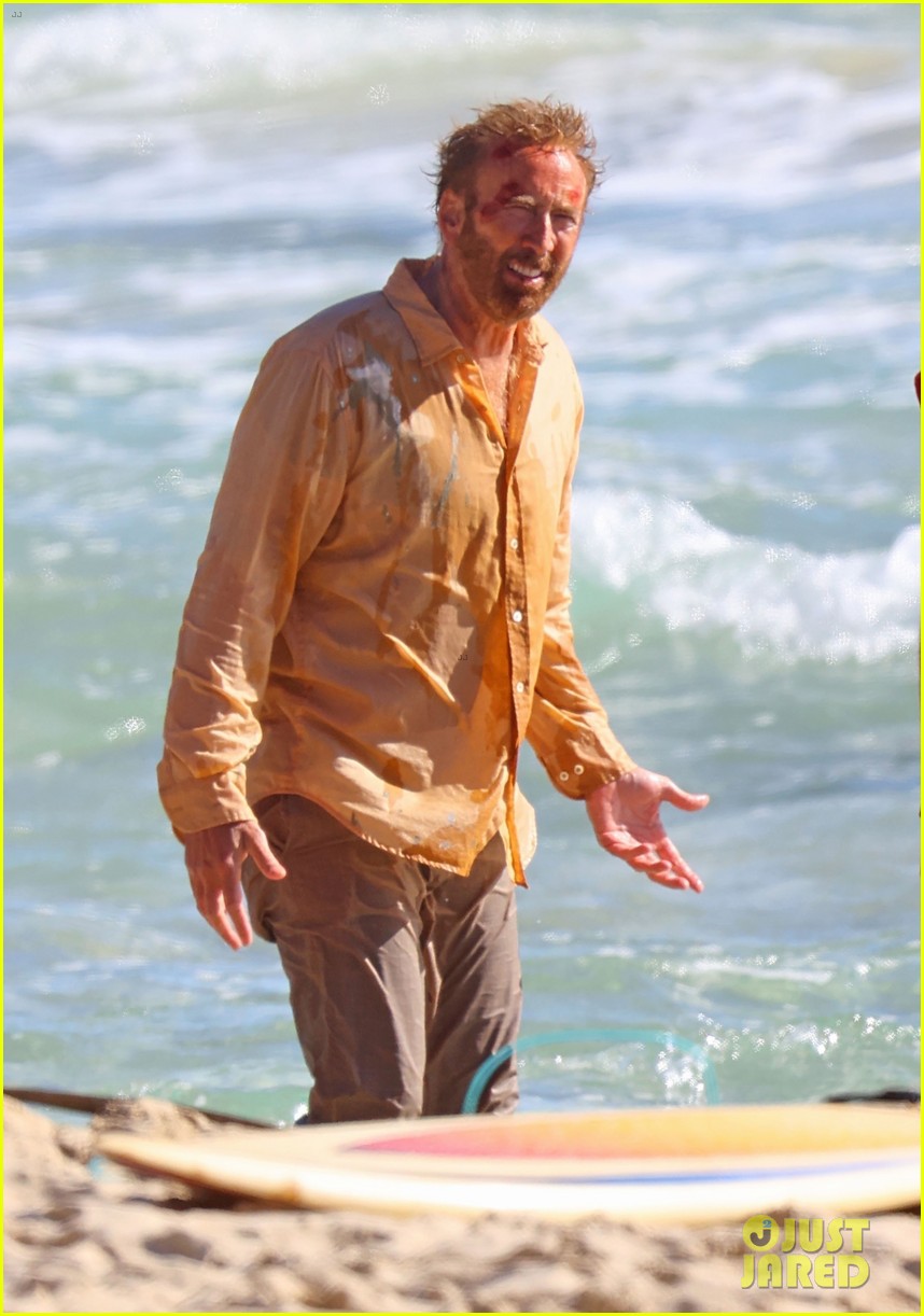 Nicolas Cage is Covered in Blood While Filming Fight Scene for 'The ...