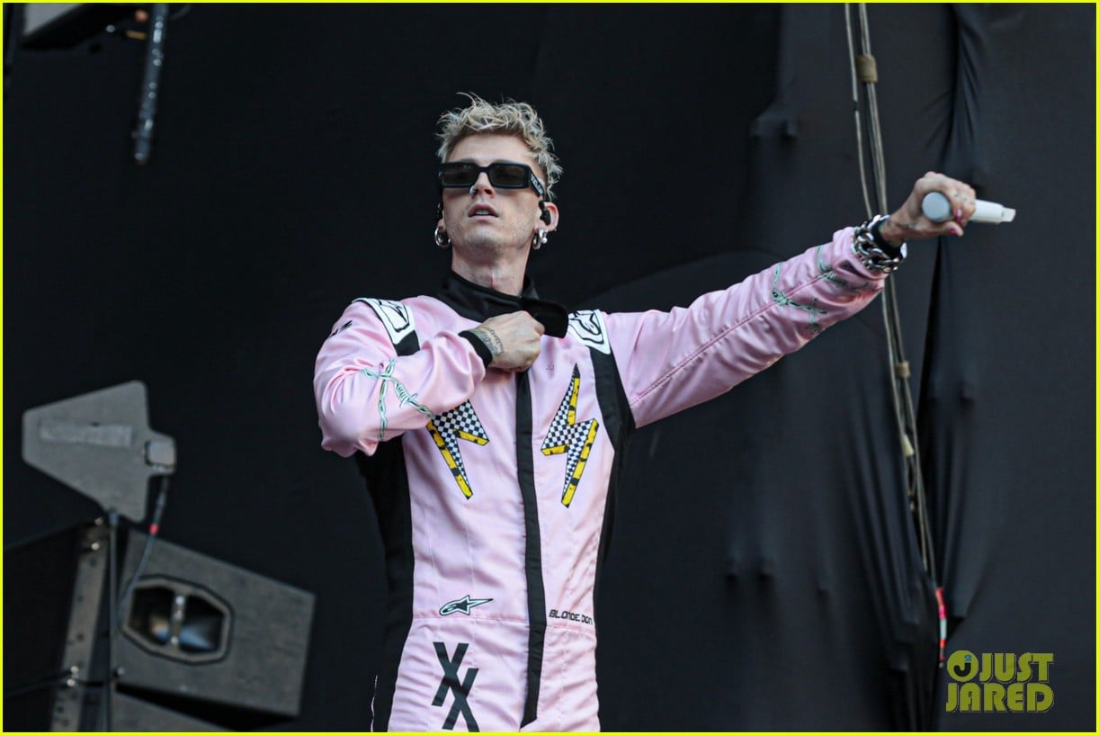 Megan Fox Cheers on Machine Gun Kelly's Set During GP Week, Wears a ...