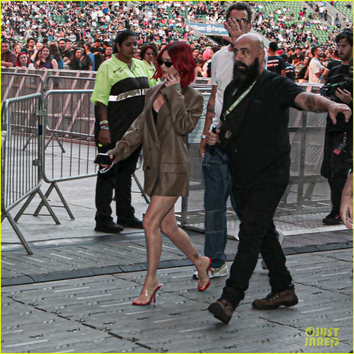 Megan Fox Cheers on Machine Gun Kelly's Set During GP Week, Wears a ...