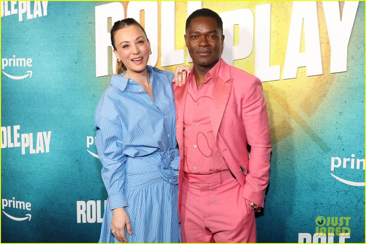 Kaley Cuoco & David Oyelowo Both Sport Bright Outfits for 'Role Play ...