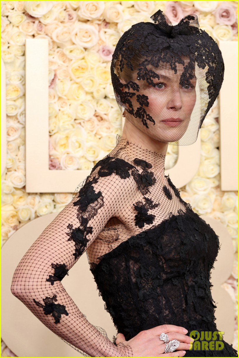 Rosamund Pike Explains Why She Wore 'Protective Veil' to Golden Globes 2024: Photo 5001238 ...