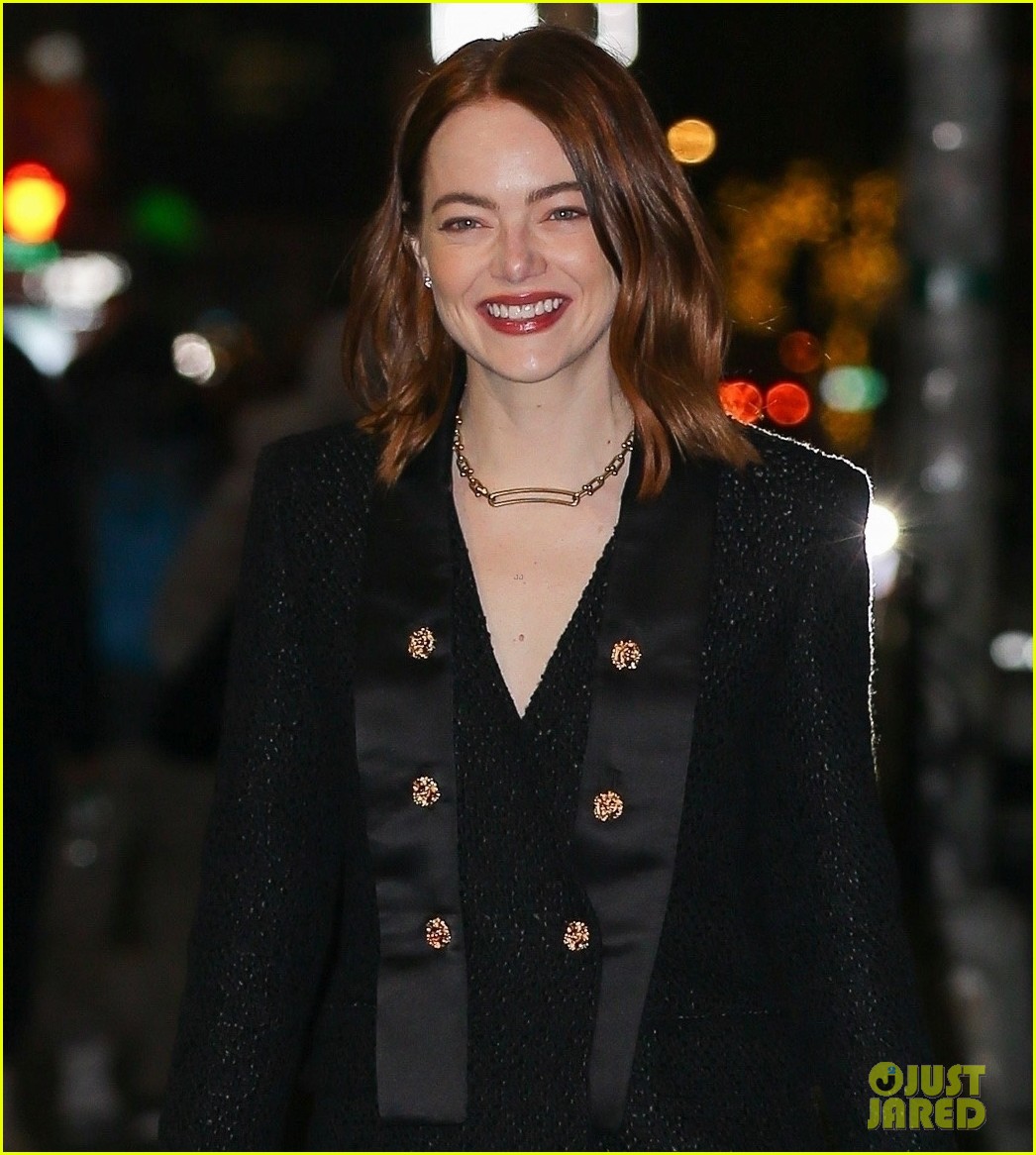 Emma Stone Films 'Colbert' Appearance Before Catching Flight Out of NYC ...