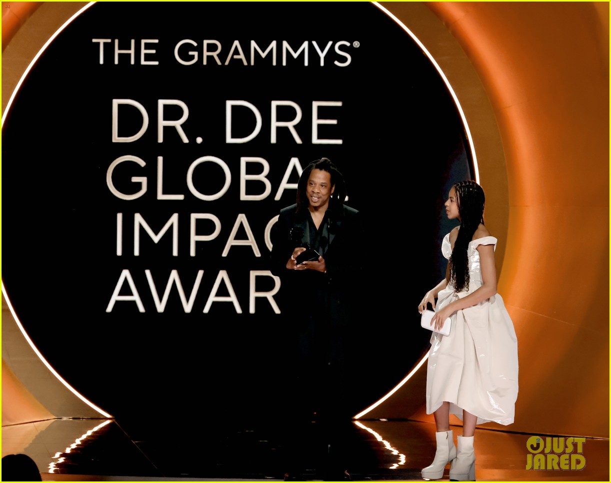 Blue Ivy Carter Looks So Grown Up as Dad Jay-Z Accepts Dr. Dre Global Impact Award at Grammys ...