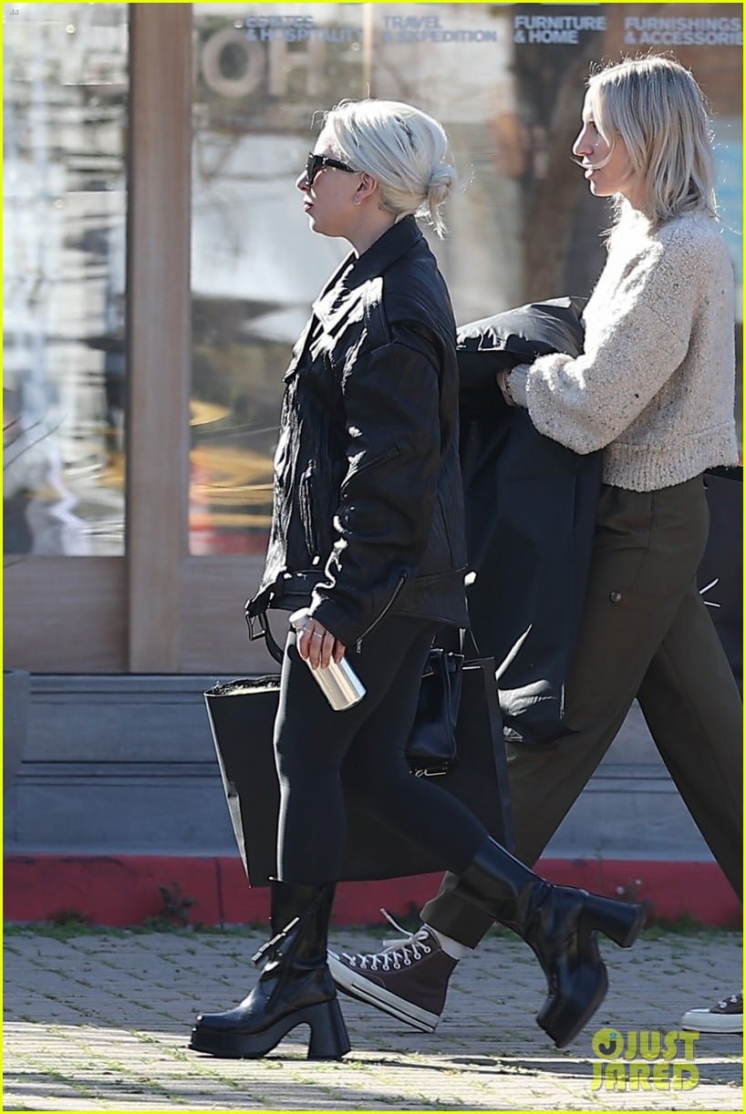 Lady Gaga Wears All Black Outfit While Shopping with Boyfriend Michael ...
