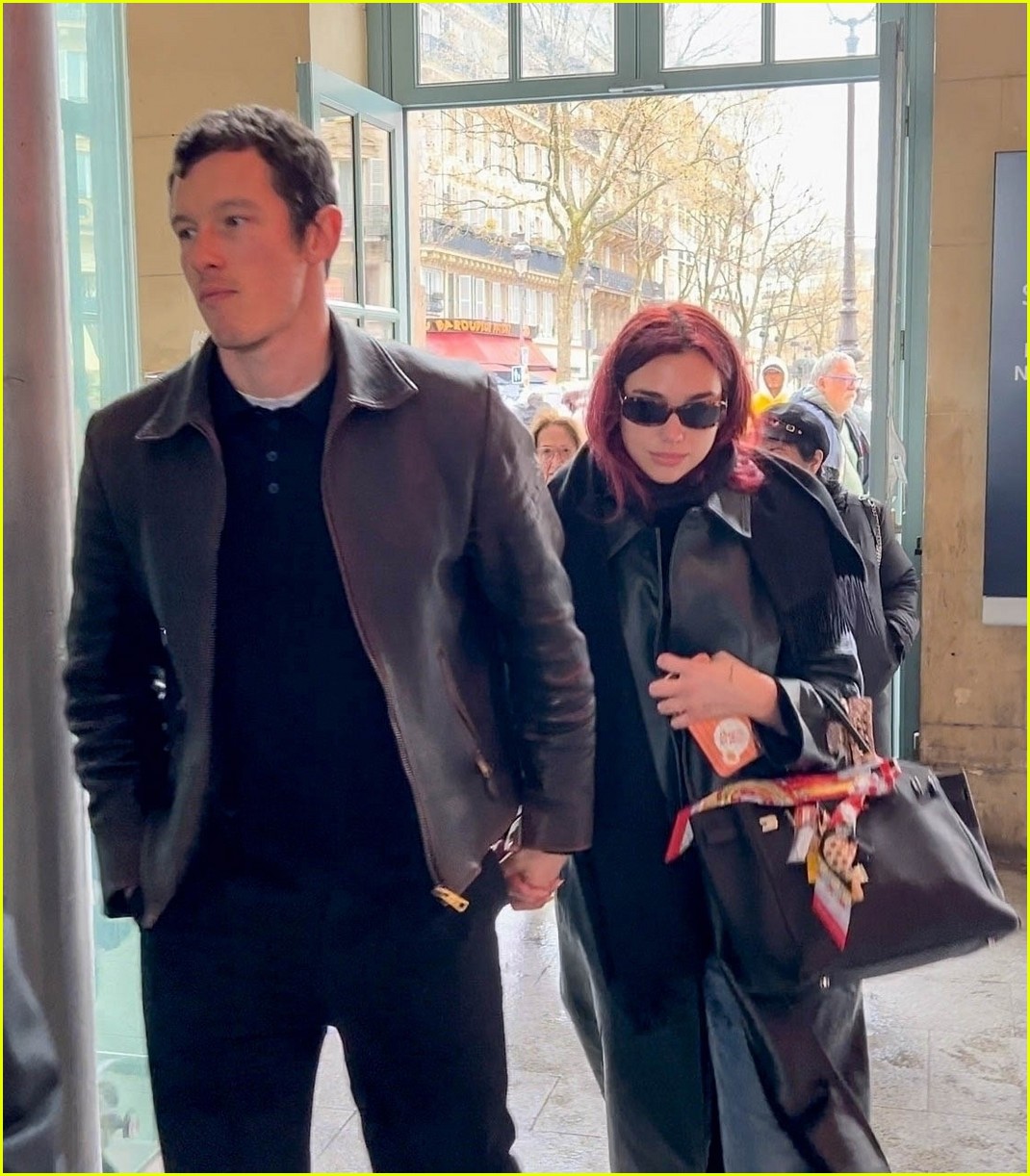 Dua Lipa & Callum Turner Hold Hands While Catching a Train from Paris ...