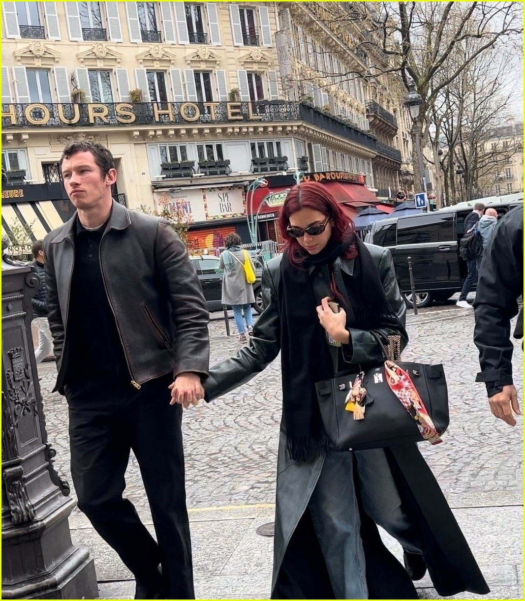 Dua Lipa & Callum Turner Hold Hands While Catching a Train from Paris ...