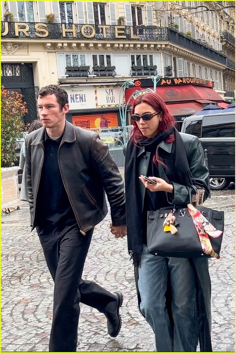 Dua Lipa & Callum Turner Hold Hands While Catching a Train from Paris ...