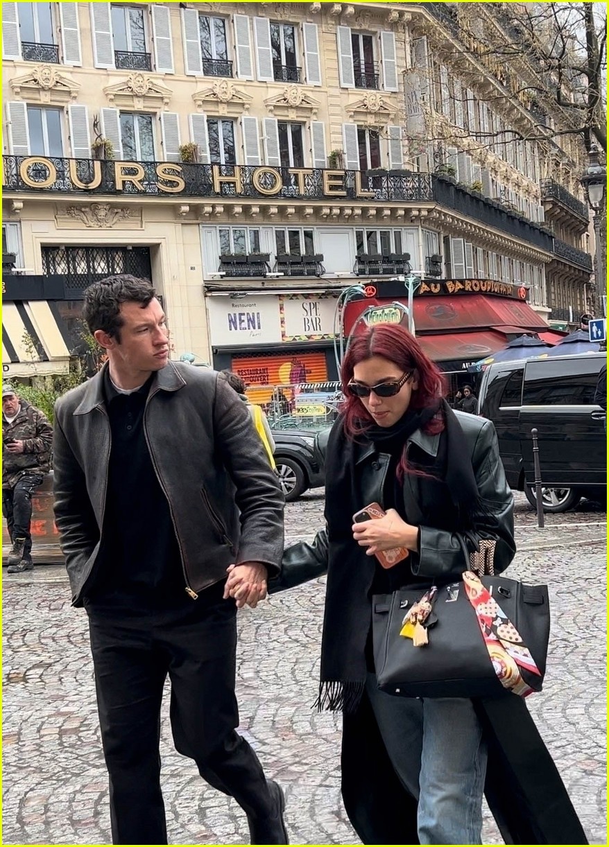 Dua Lipa & Callum Turner Hold Hands While Catching a Train from Paris ...