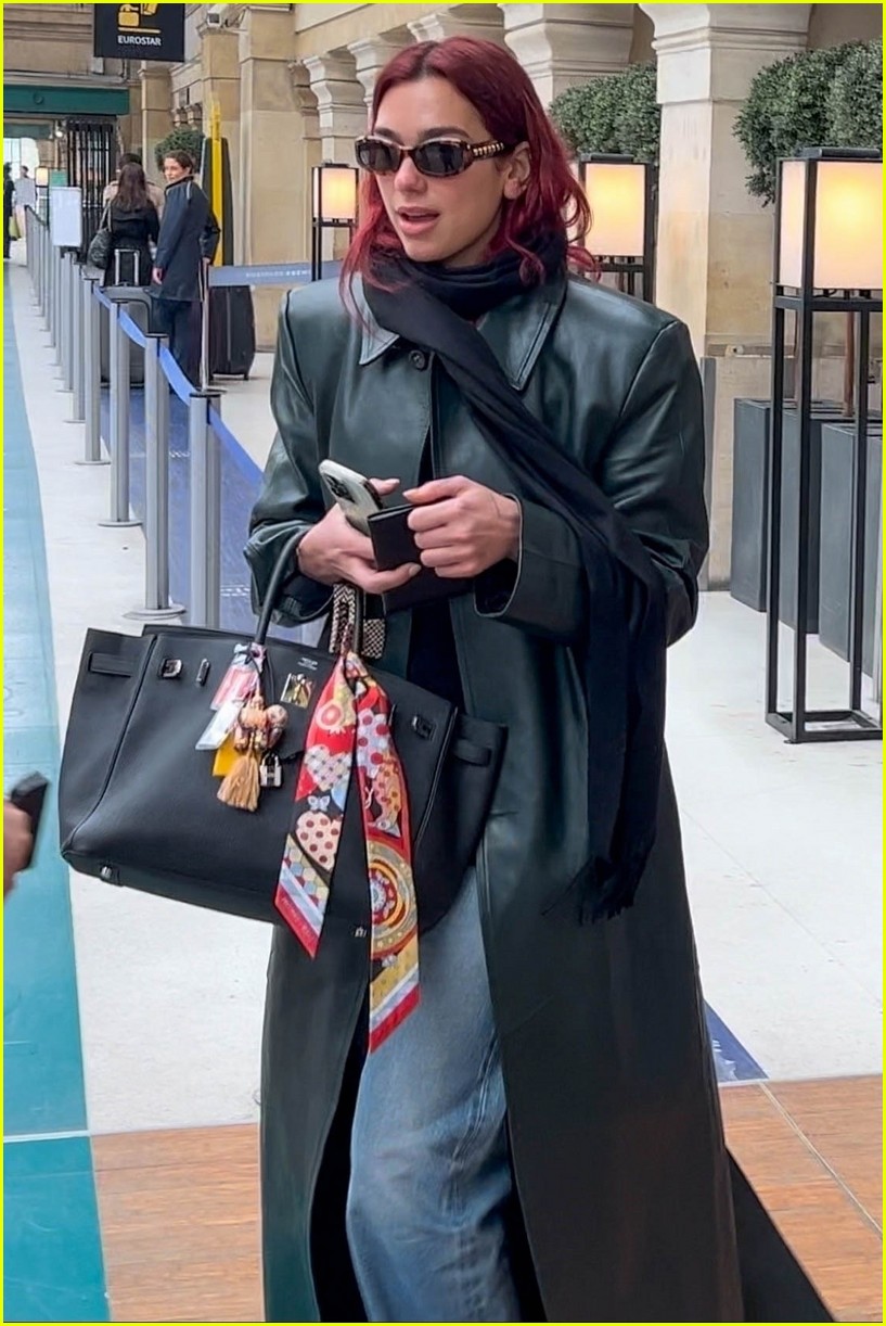 Dua Lipa & Callum Turner Hold Hands While Catching a Train from Paris ...