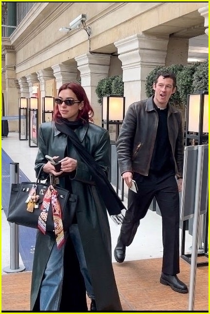 Dua Lipa & Callum Turner Hold Hands While Catching a Train from Paris ...