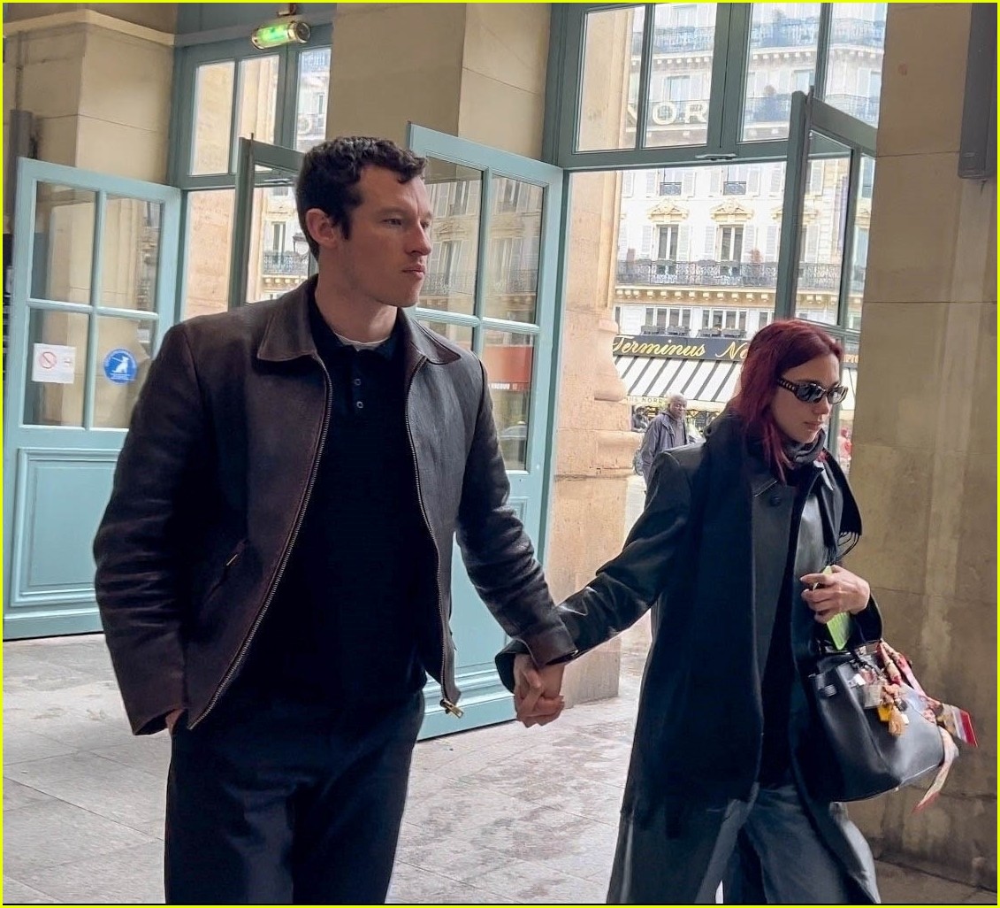 Dua Lipa & Callum Turner Hold Hands While Catching a Train from Paris ...