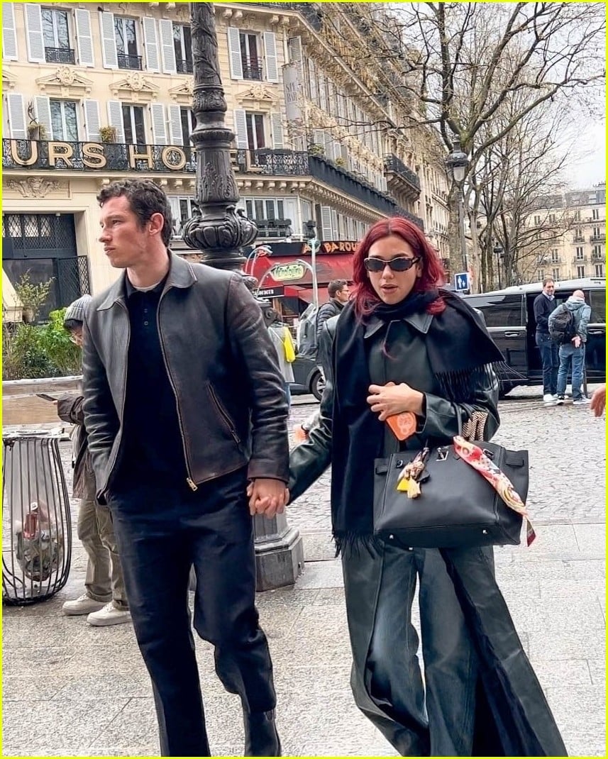 Dua Lipa & Callum Turner Hold Hands While Catching a Train from Paris ...