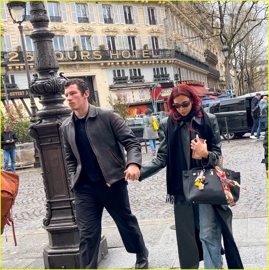 Dua Lipa & Callum Turner Hold Hands While Catching a Train from Paris ...
