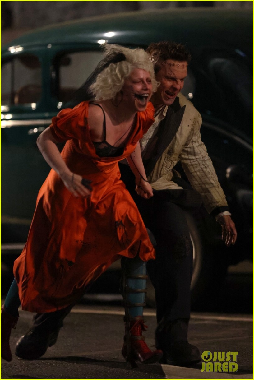 Christian Bale & Jessie Buckley Kiss in Full Frankenstein Monster Looks on 'The Bride' Set ...