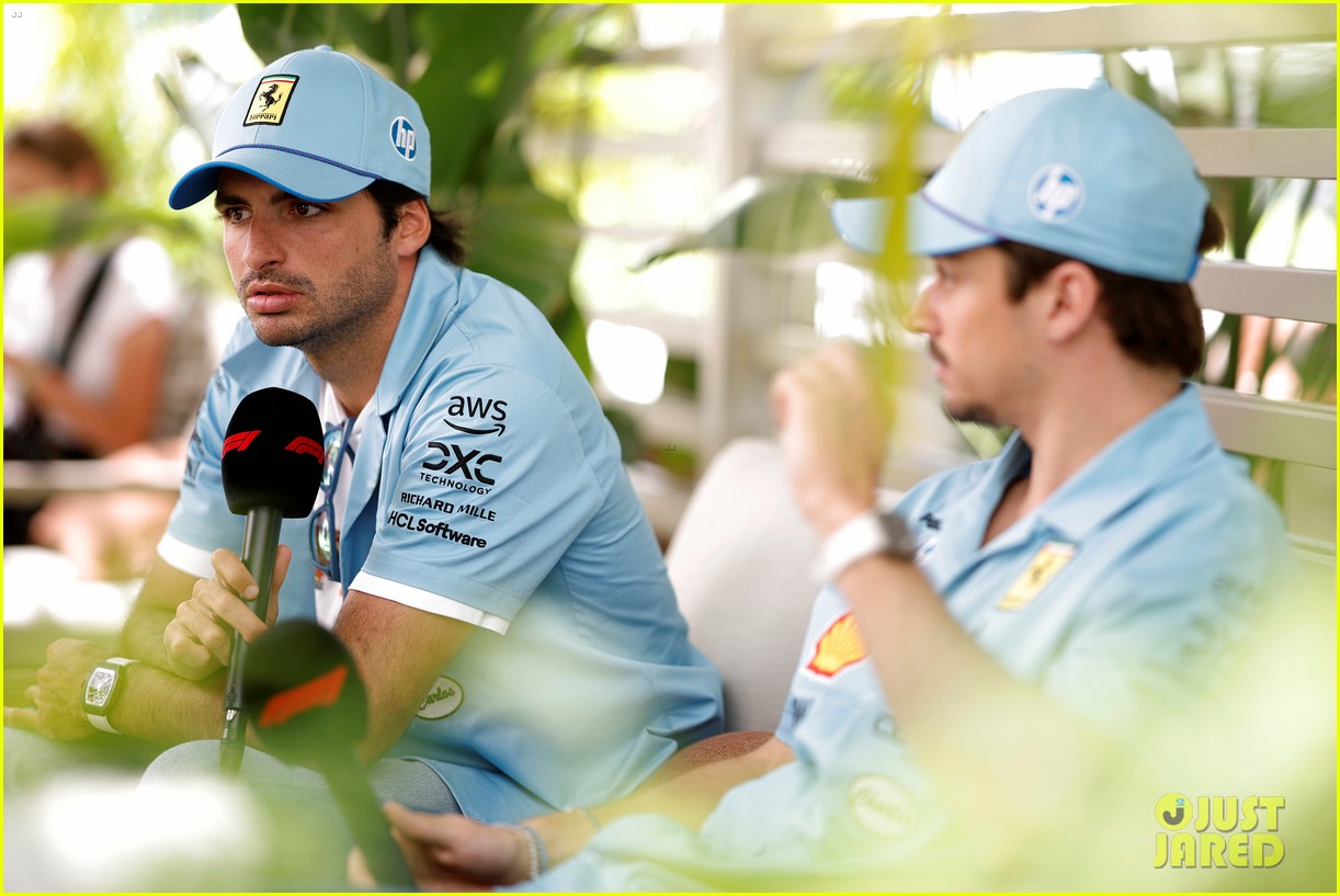 F1's Charles Leclerc & Carlos Sainz Show Off New Ferrari Car & Blue ...