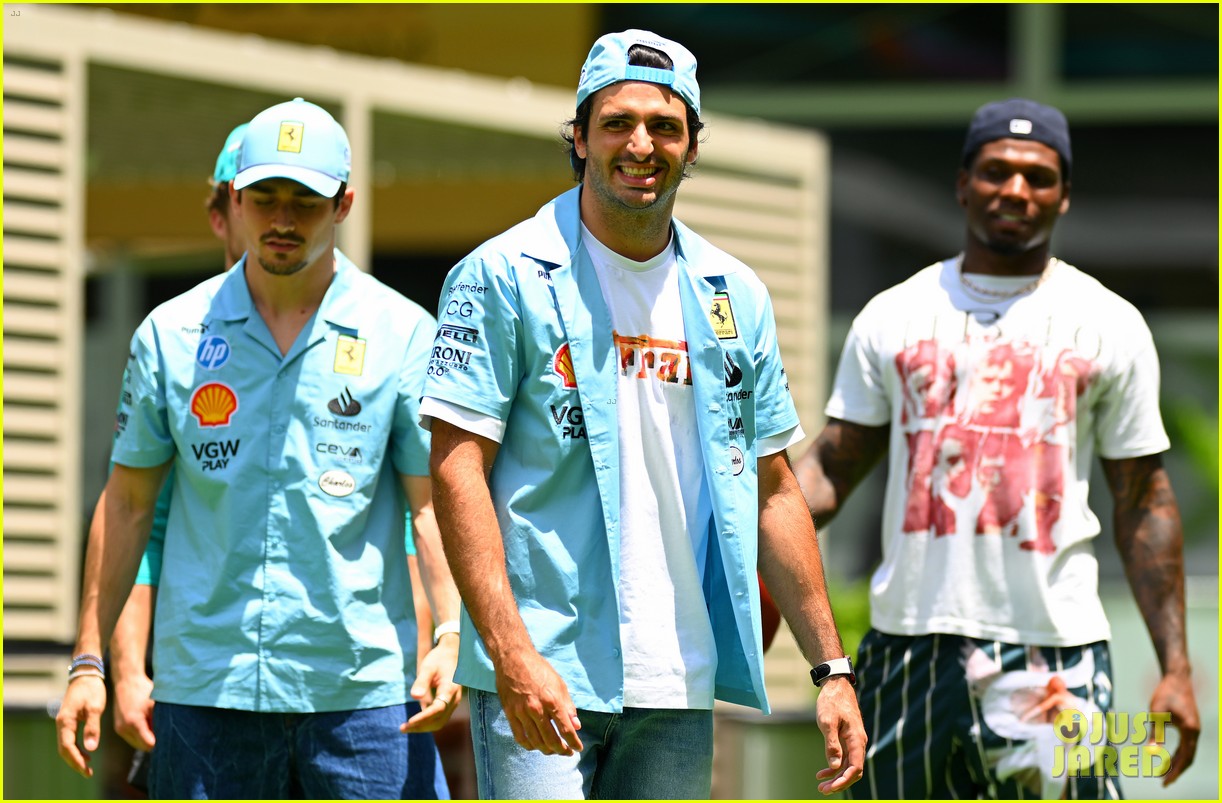 F1's Charles Leclerc & Carlos Sainz Show Off New Ferrari Car & Blue ...